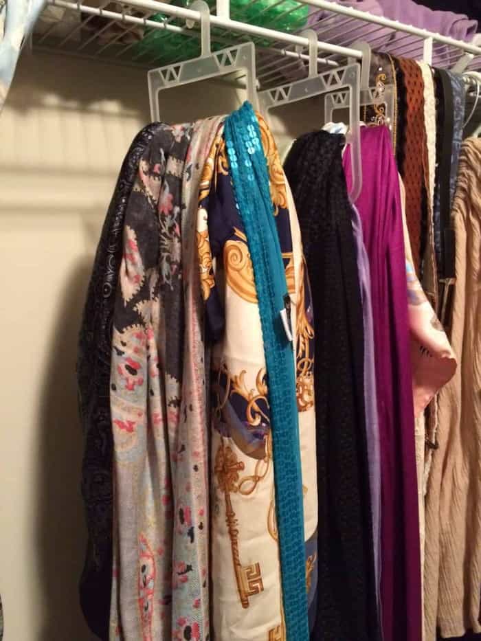 Upcycled Sock Hangers to Scarf Organization - DIY Danielle®