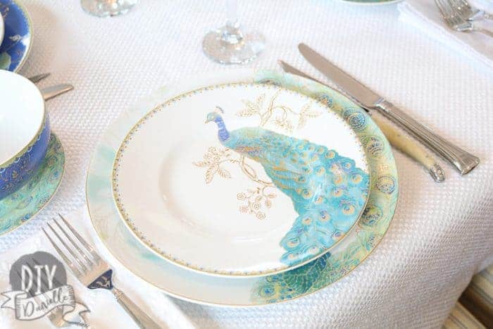 Creating a Peacock Tablescape for a Family Dinner - DIY Danielle®
