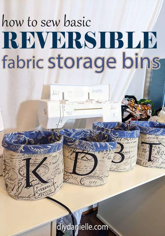DIY Reversible Round Fabric Bins - DIY Danielle®
