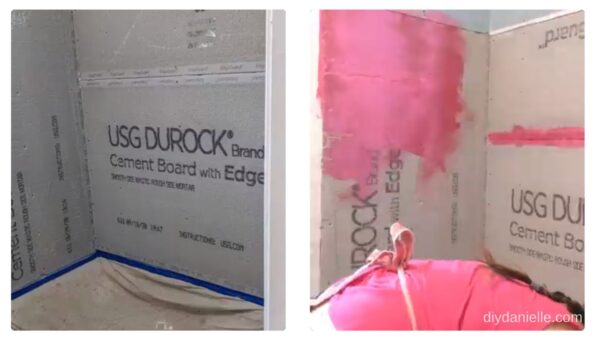 How to Waterproof Bathtub and Shower Walls with Redgard - DIY Danielle®