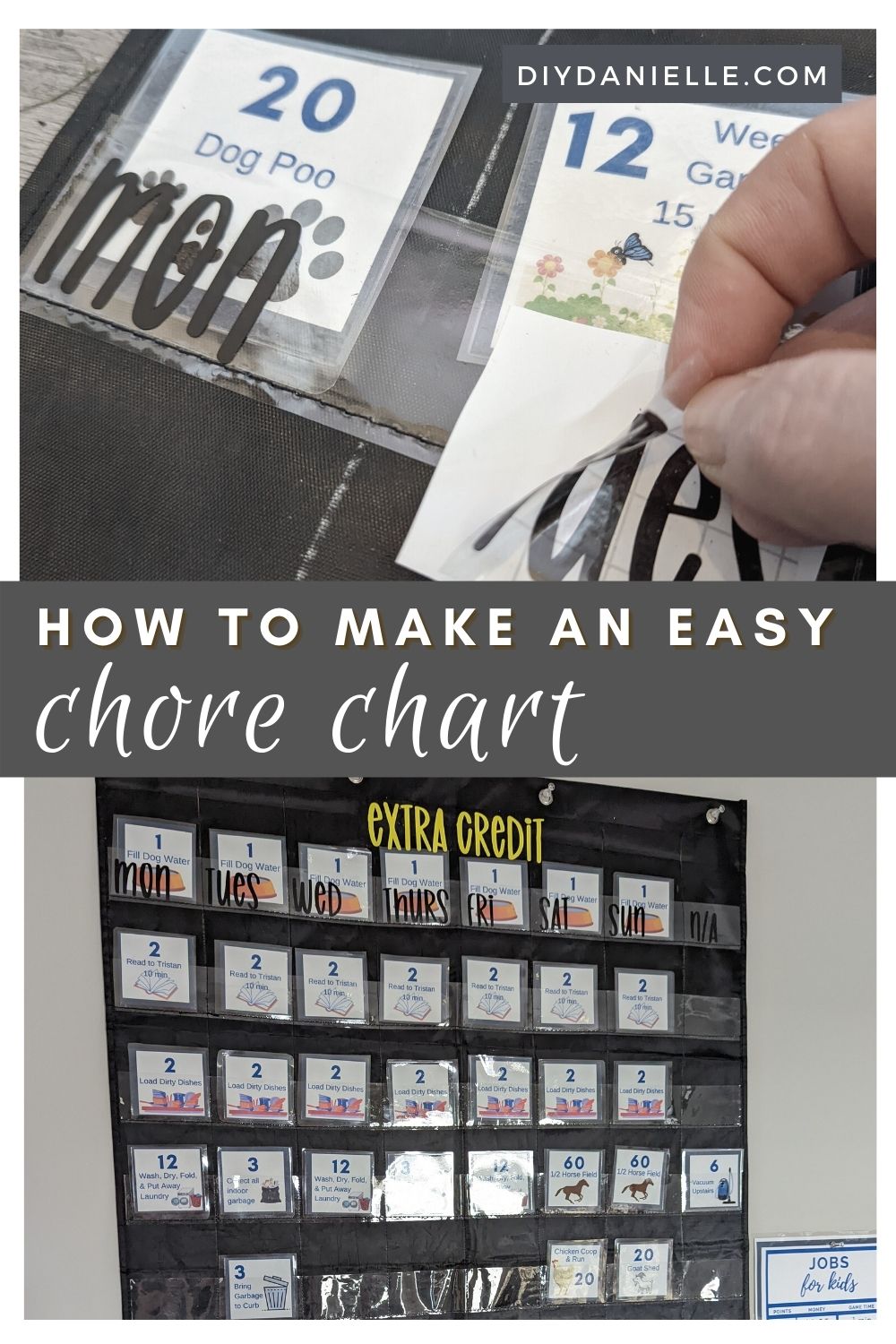 DIY Chore Chart: Easy Organization Project with a Pocket Chart - DIY ...