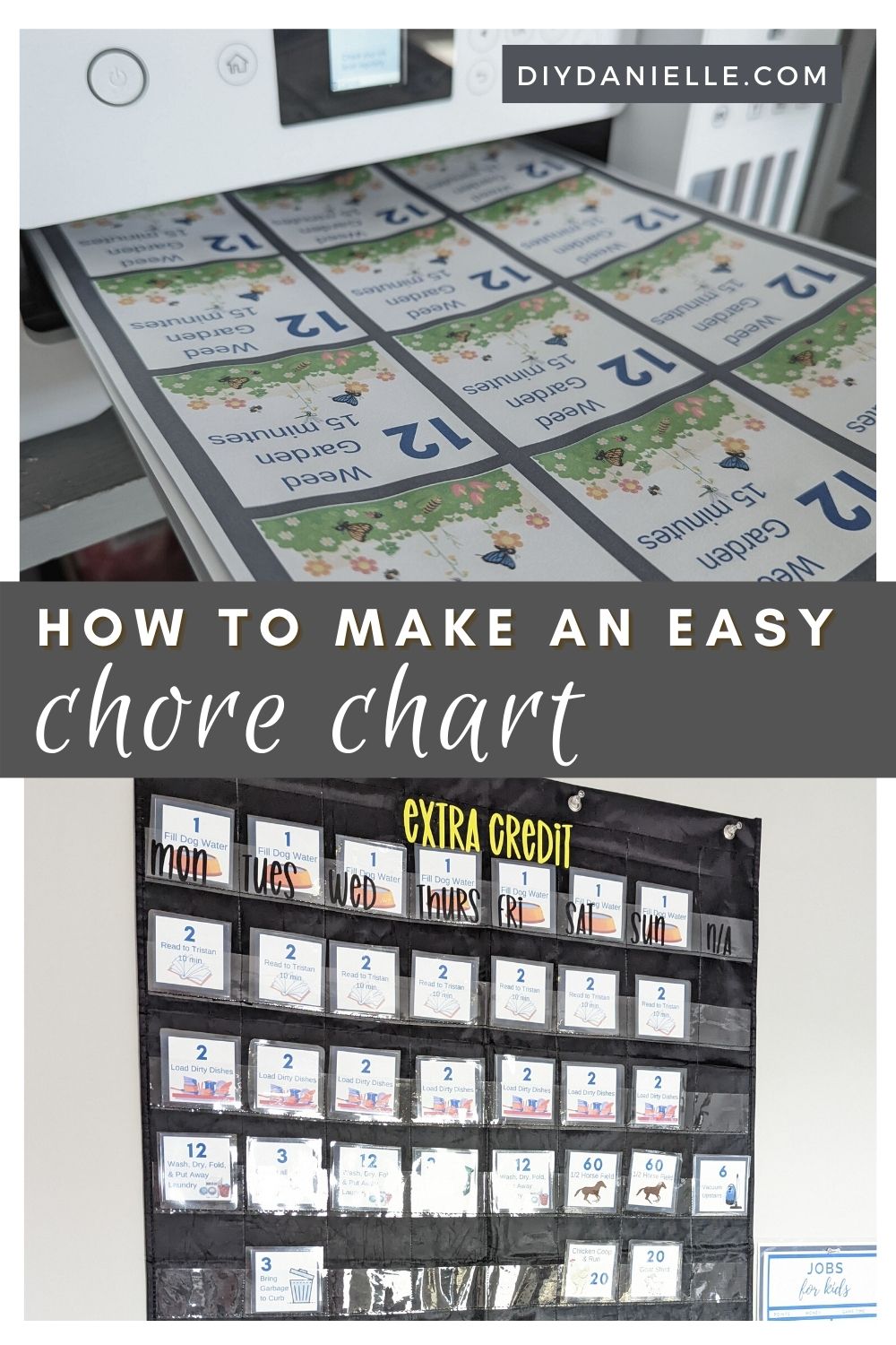 DIY Chore Chart: Easy Organization Project with a Pocket Chart - DIY ...