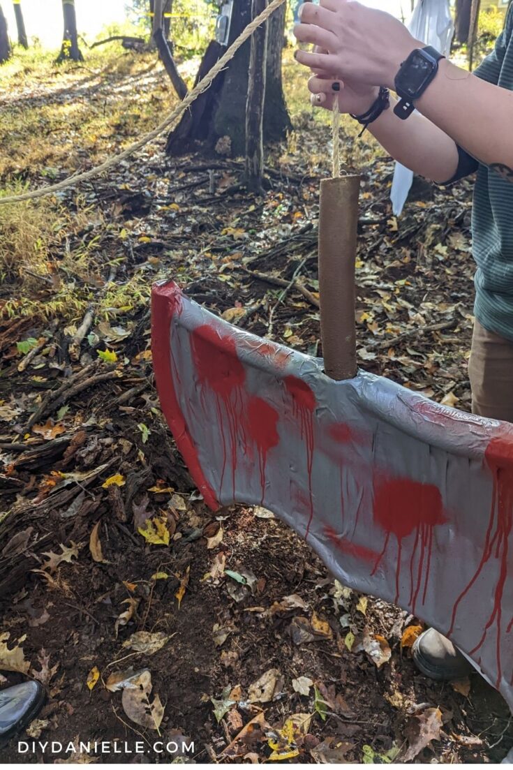 Fake Axe DIY for Halloween Decorations - DIY Danielle®