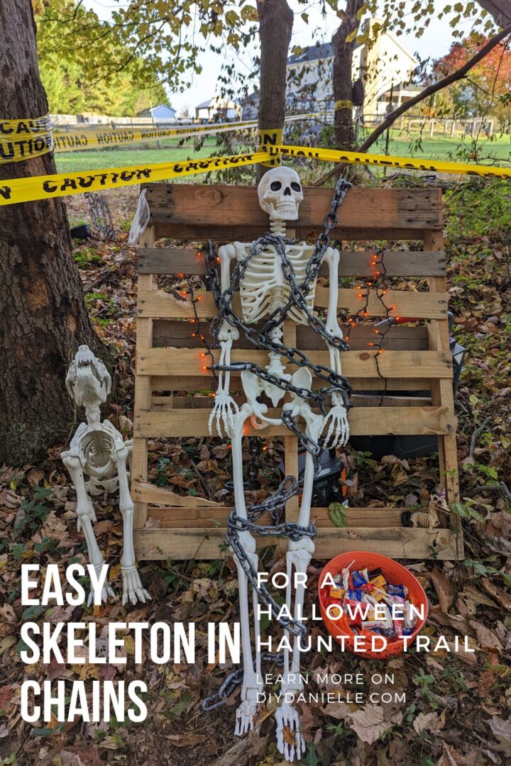 Skeleton in Chains: Outdoor Halloween Decoration - DIY Danielle®