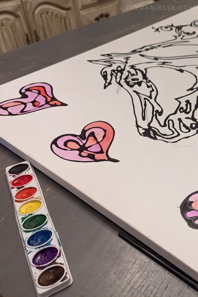 Glue Painting On Canvas: Watercolor Art - DIY Danielle®