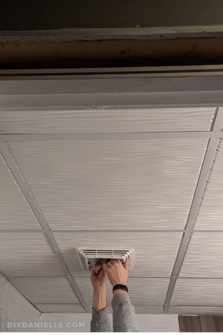 How to Install Drop Ceiling Tiles for a Bathroom - DIY Danielle®