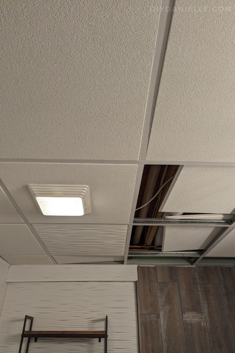 How to Install Drop Ceiling Tiles for a Bathroom - DIY Danielle®